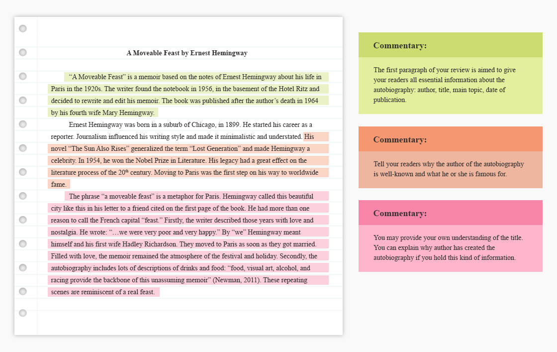 How To Write Autobiography Book Review Template